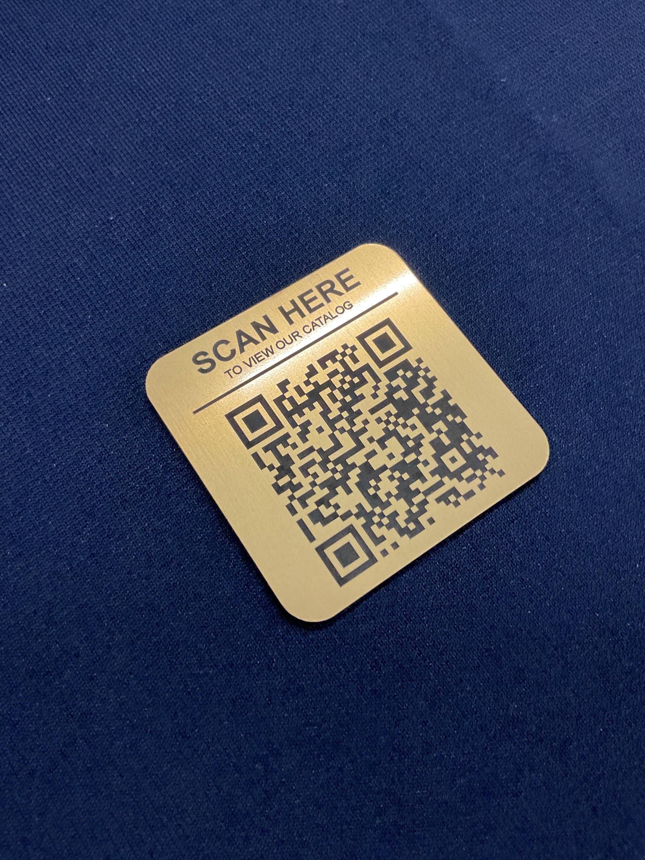 Engraved QR Code Tag, Scan Here for Table Menu, Bulk Quantity QR Code ...