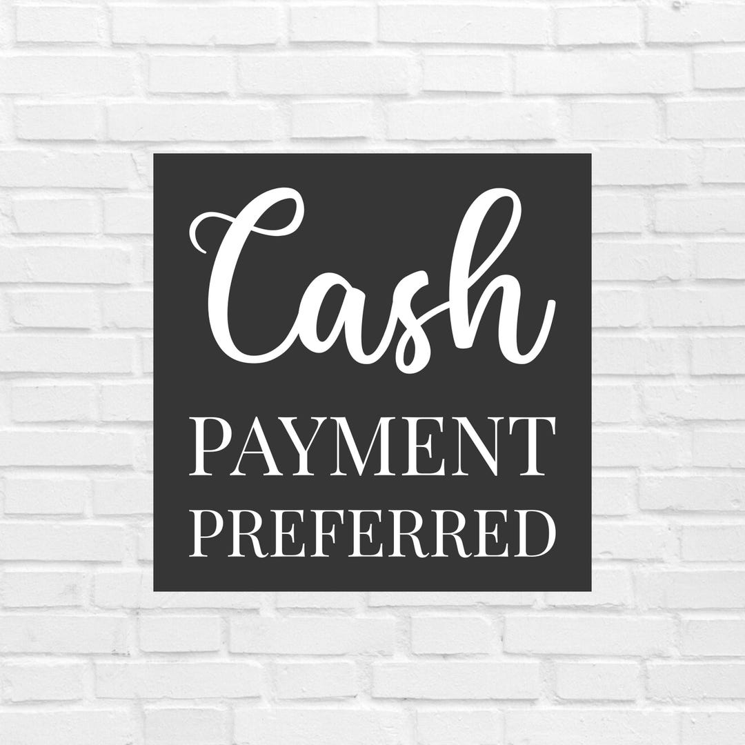 Cash Payment Preferred Sign for Small Business | Minimalist Acrylic ...