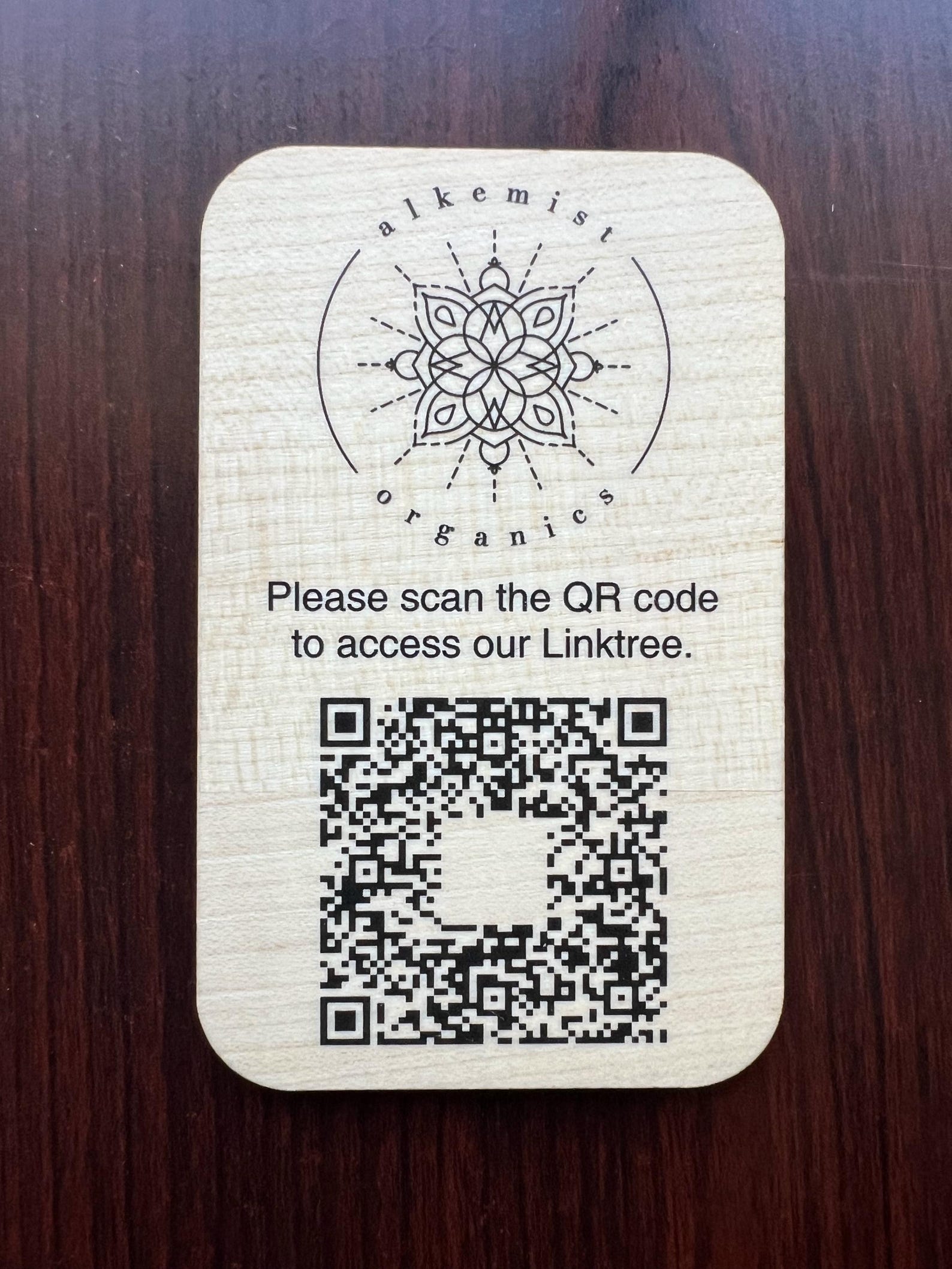 Custom Wood Table QR Code Sign, Restaurant Branding, Adhesive Back - Etsy
