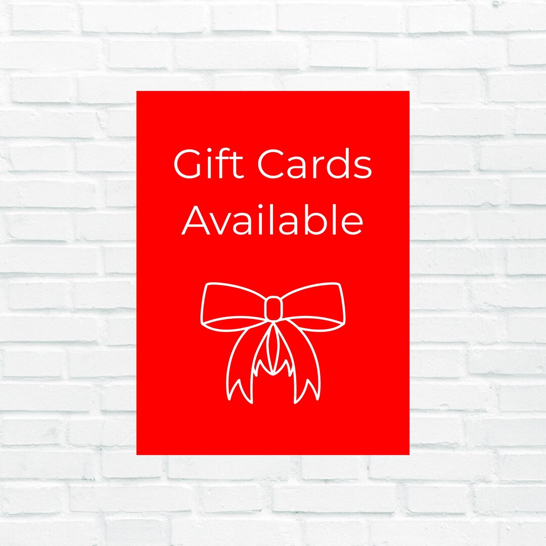 Custom Engraved 'gift Cards Available' Sign - Perfect for Business ...