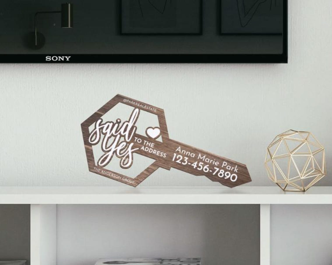 Wooden Personalized Real Estate Key | Realtor Photo Prop | Real Estate ...