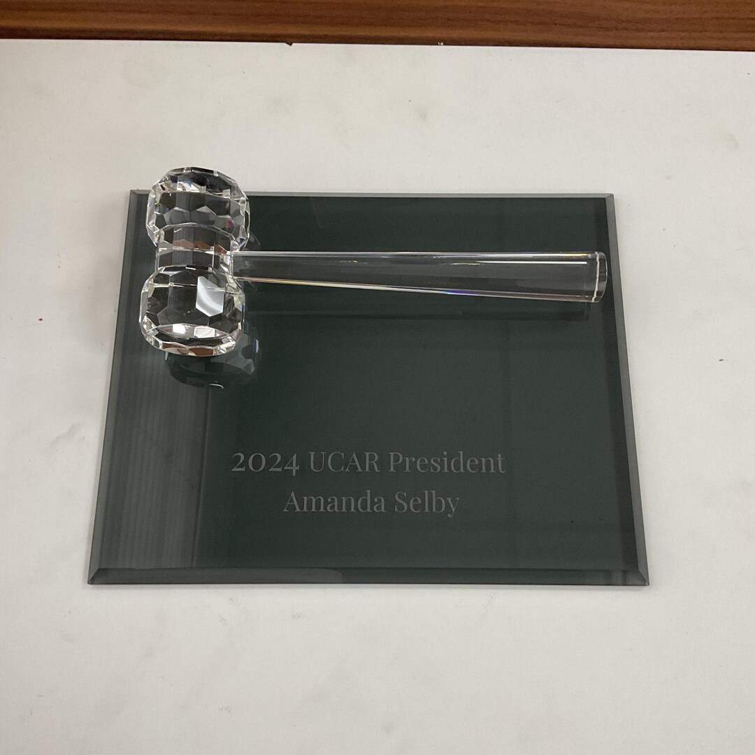 Custom Engraved Crystal Gavel Plaque Perfect Gift for Retired Judges ...