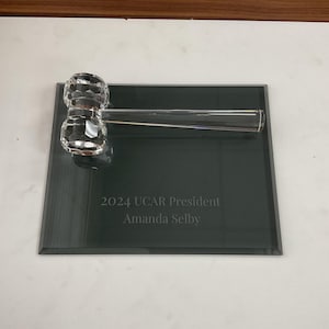Custom Engraved Crystal Gavel Plaque Perfect Gift for Retired Judges ...