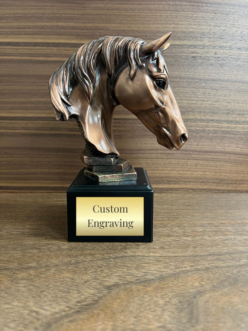 Cowboy Riding Horse Trophy With Custom Engraving – Western Cowboy Award ...