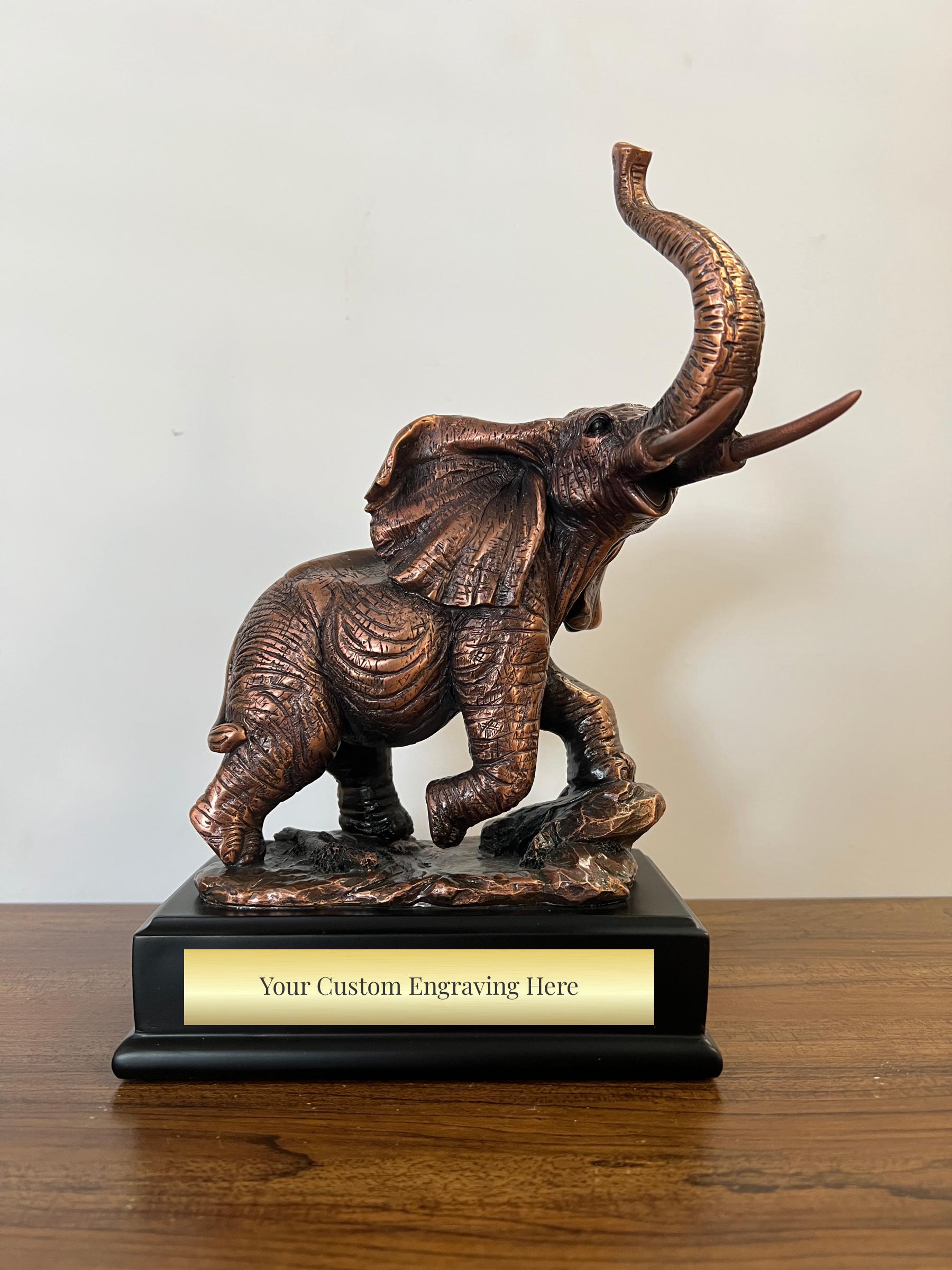 Large Elephant Trophy With Custom Engraving Executive Award, Elegant ...