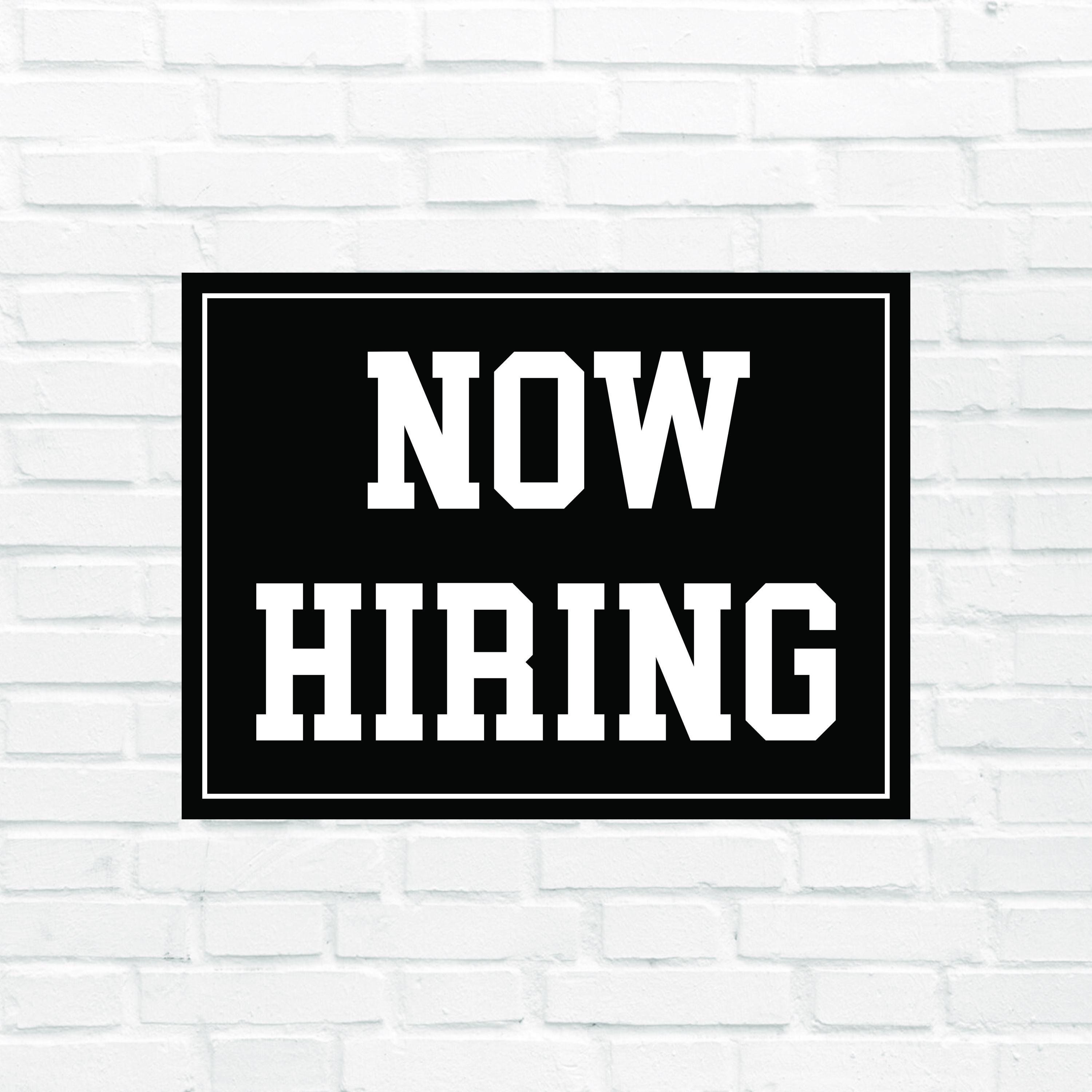 Now Hiring Sign for Businesses | Job Vacancy Sign | Storefront Window ...