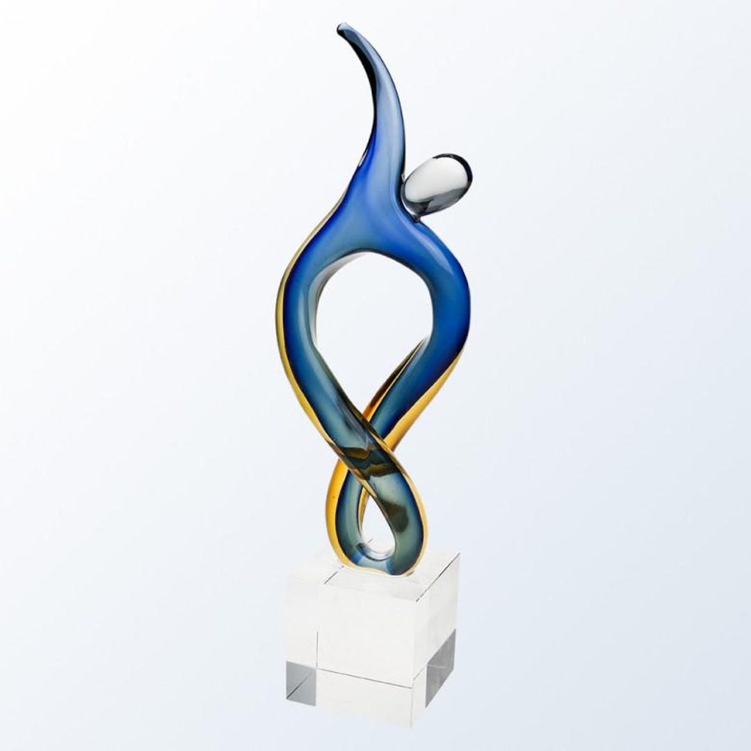 Infinite Potential Glass Award - Custom Engraved Crystal Trophy for ...