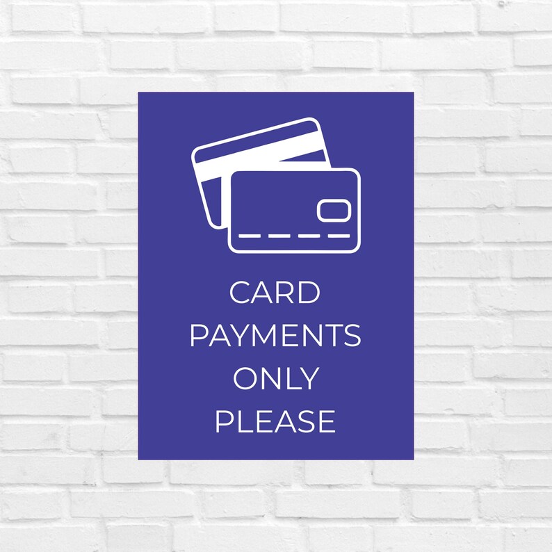 Card Payments Only Sign for Small Business Modern Acrylic Display ...