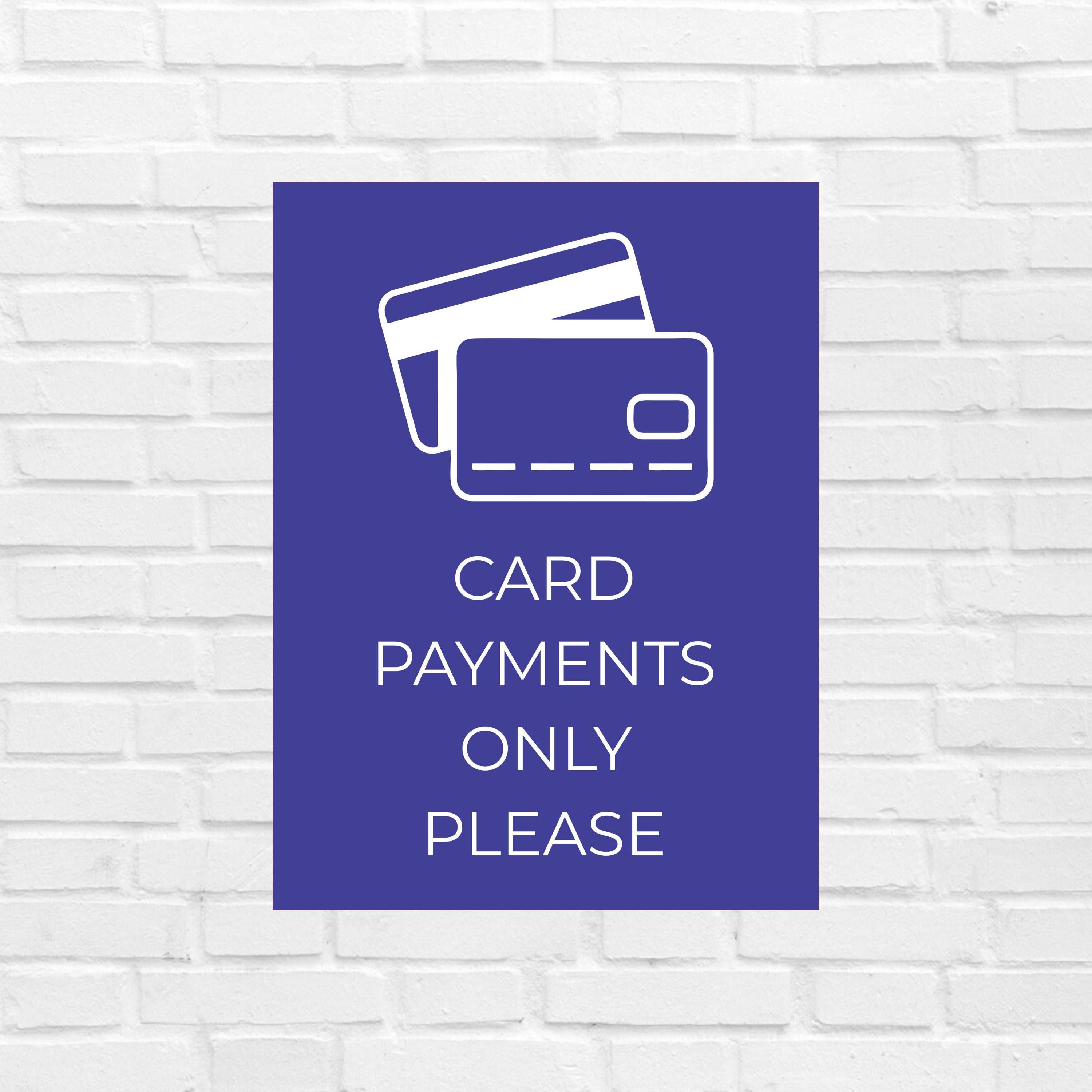 Card Payments Only Sign for Small Business - Modern Acrylic Display ...
