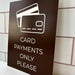 Card Payments Only Sign for Small Business - Modern Acrylic Display ...
