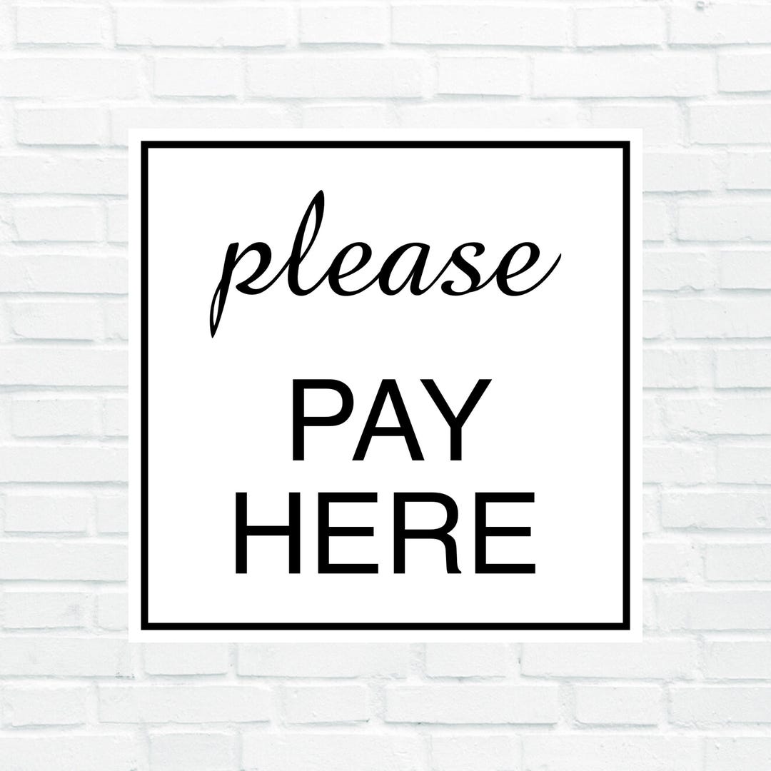 Custom Engraved 'please Pay Here' Sign – Multiple Colors, Durable ...