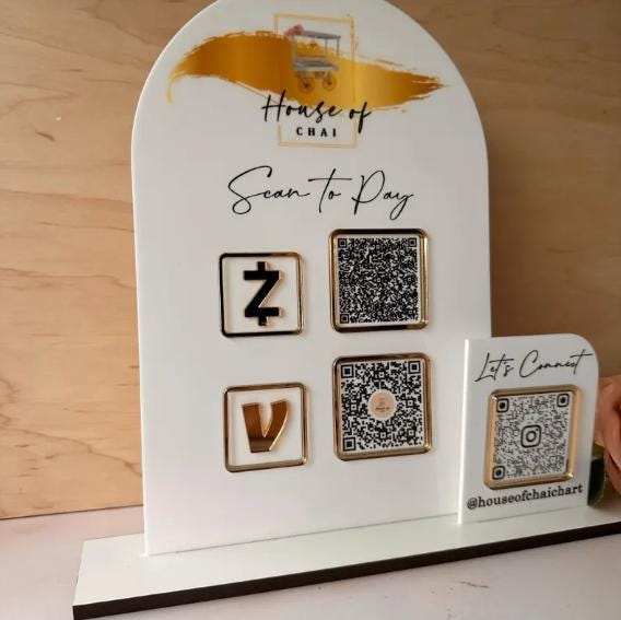 QR Code Sign Small Business Sign Instagram Sign Business Card Slot ...