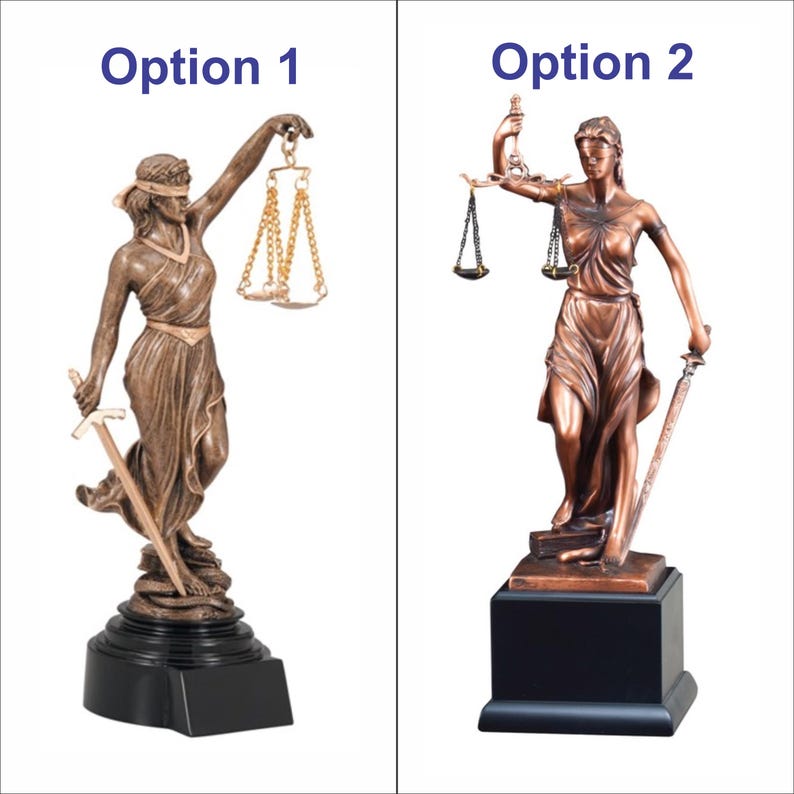 Lady Justice Trophy – Scales of Justice Desk Decor, Custom Engraved - Etsy