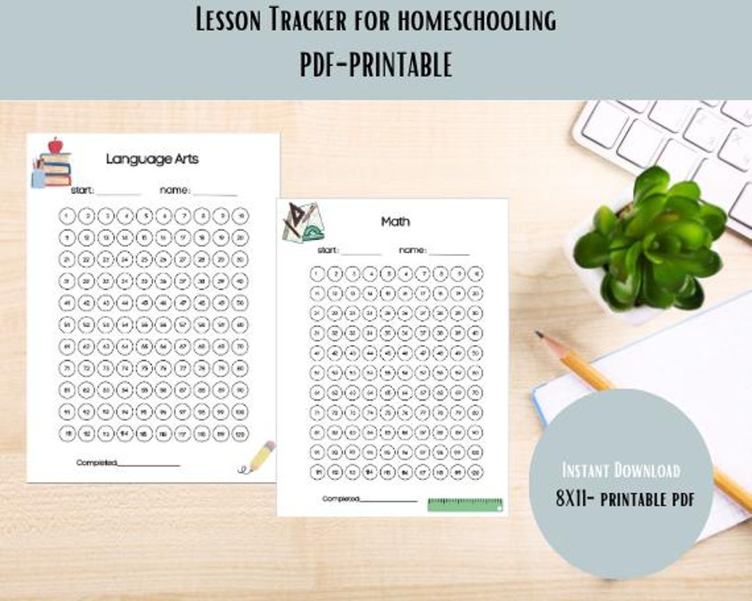 Homeschool Lesson Tracker - Etsy