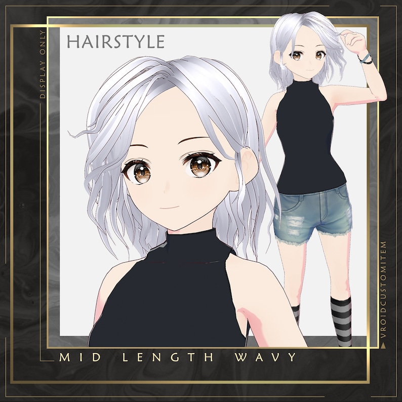 Trendy Mid Length Hair Style【vroid】 - Etsy