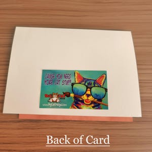 CAT CARD. Laid Back Cat, Cat on the Beach. 5x7 Size. Handmade Note Card ...