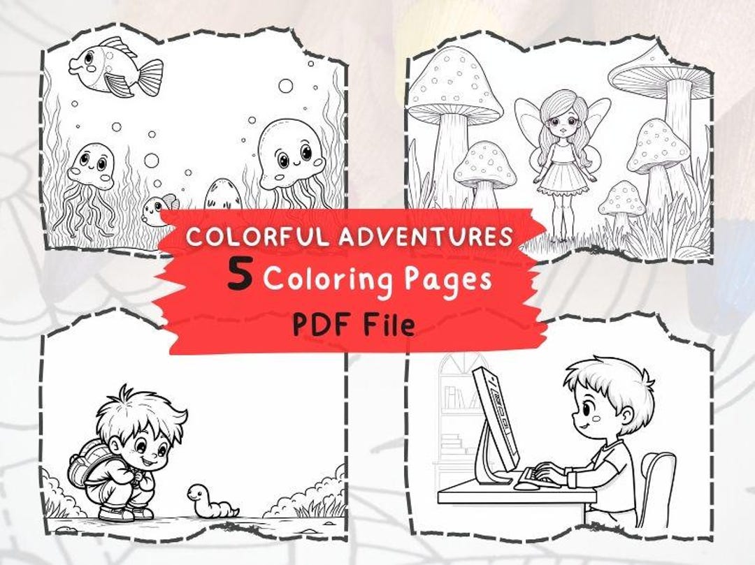Colorful Adventures 2: A Digital Coloring Book for the Boys | Adult ...
