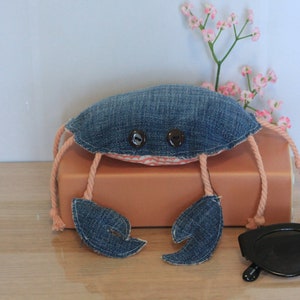 Upcycled Denim - Variety - Plush Crab - Shelf Decor - Etsy