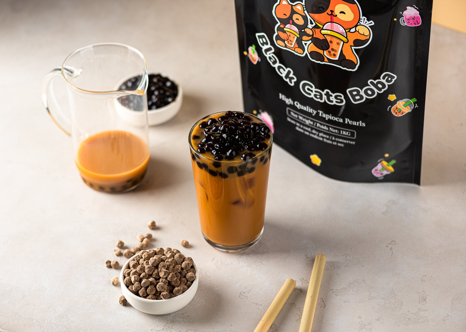 Traditional Tapioca Pearls 1KG Size (2.2LBS) | Chewy Boba for Making ...