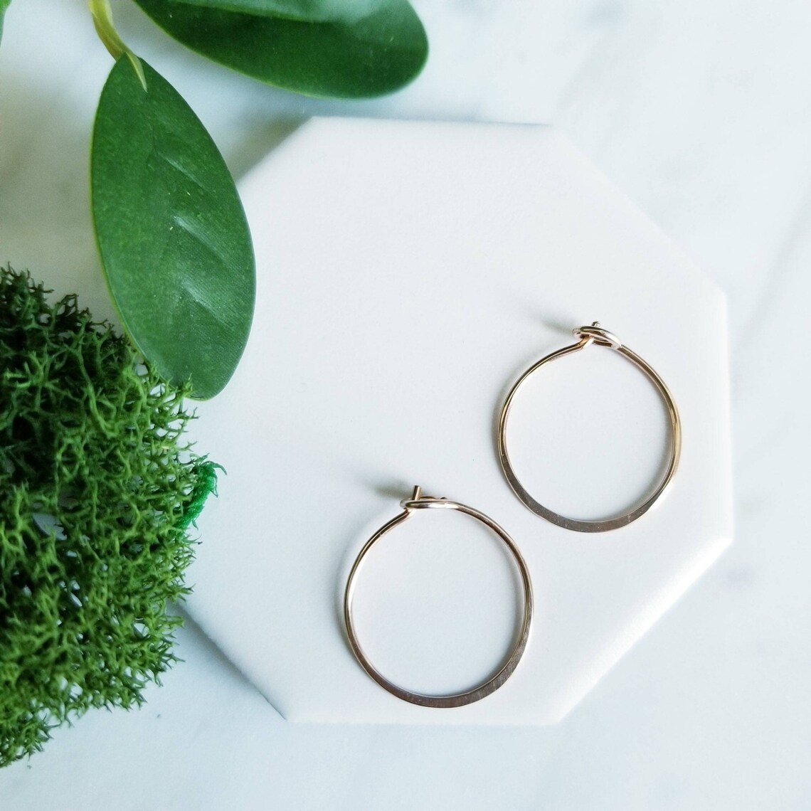 14K Rose Gold Filled Hoops Sleeper Earrings in Small Huggies - Etsy