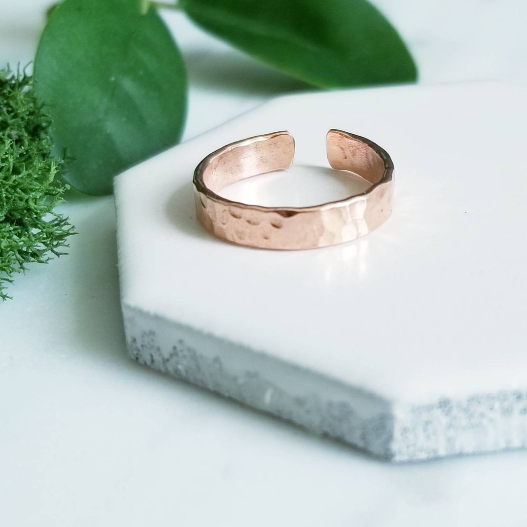 Hammered 3mm Copper Toe Ring - Etsy