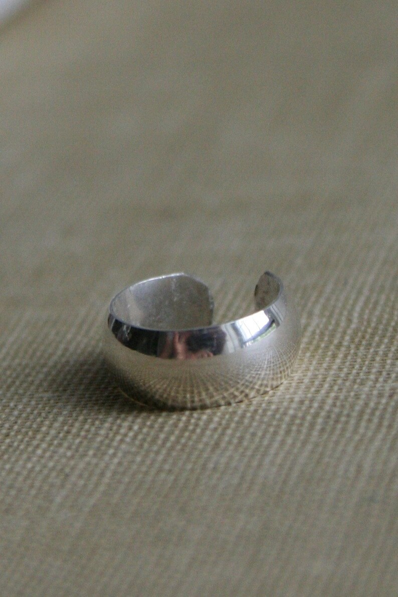 Sterling Silver Ear Cuff Wide Half Round | Etsy