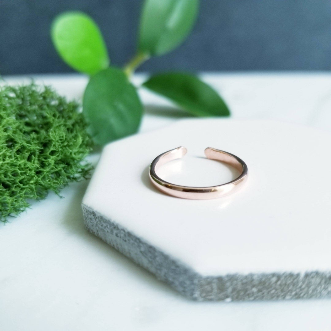 Red Copper Toe Ring- Slim Half Round - Etsy