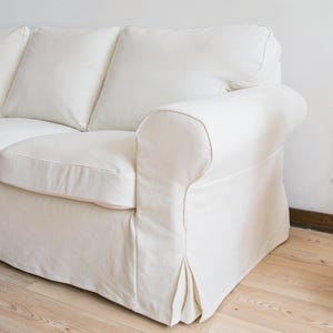 White Linen Couch Cover, Sofa Slipcover, White Sofa Cover, Custom Sofa ...