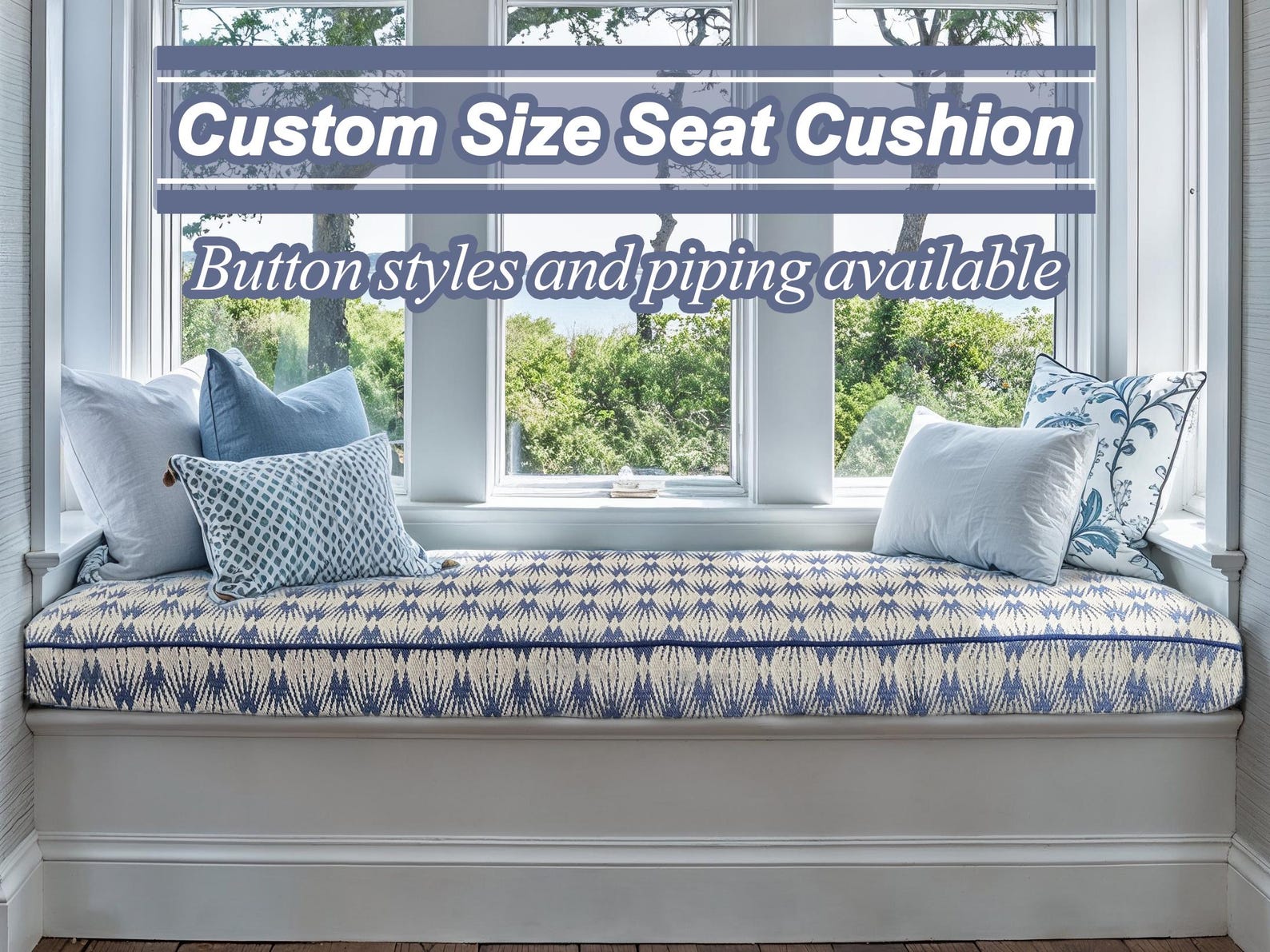 Design Pattern Linen Cushion,cotton Linen Window Seat Cushion,handmade ...