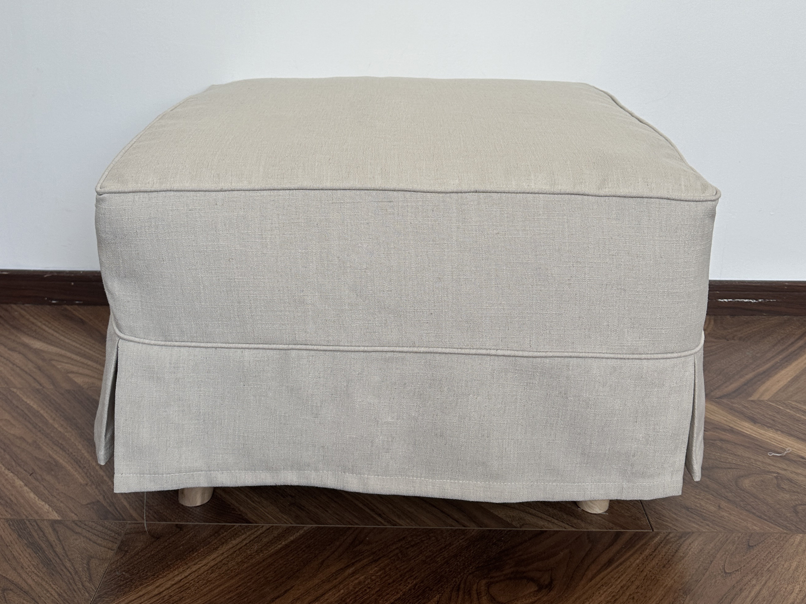 Beige Linen Ottoman Bench Slipcover,custom Ottoman Slipcover,custom ...