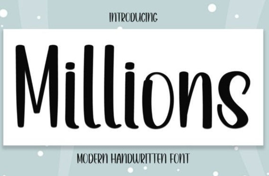 Millions Font, Script Font, Handwritten Font, Casual Font, Signature ...