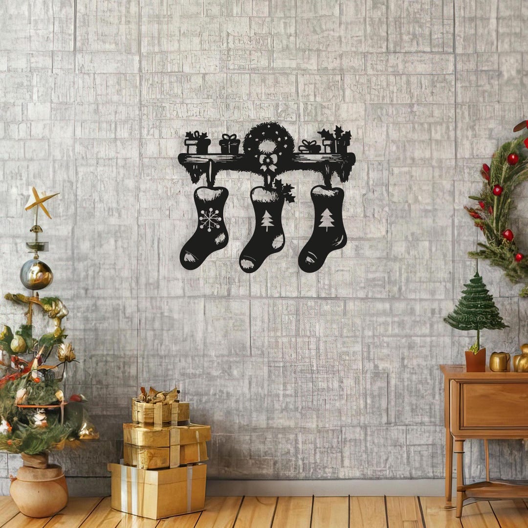 Metal Wall Art With Christmas Gifts Symbols, Christmas Gift Metal Wall ...