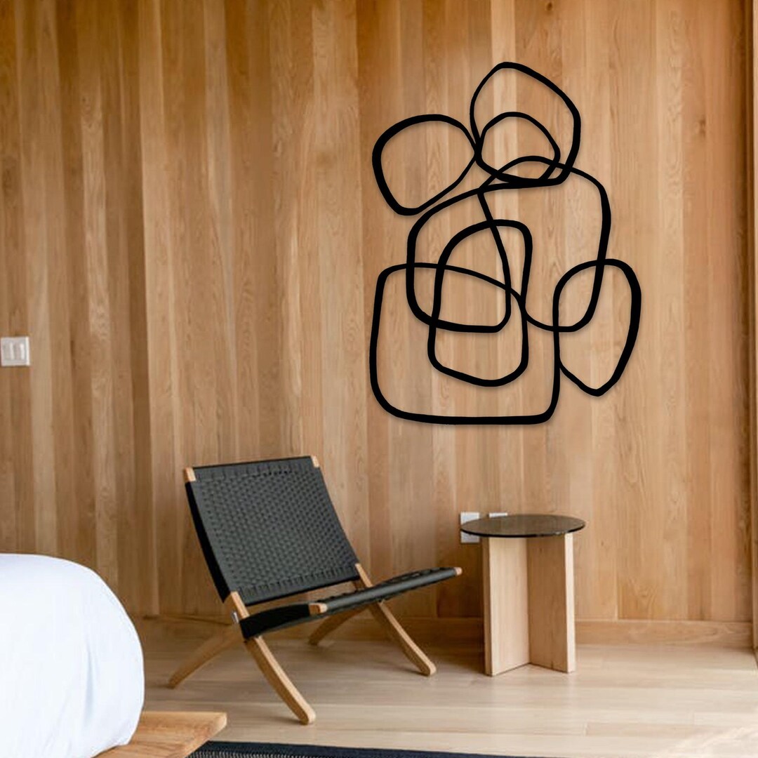 Geometric Metal Line Wall Art, Modern Metal Wall Decor, Unique Birthday ...