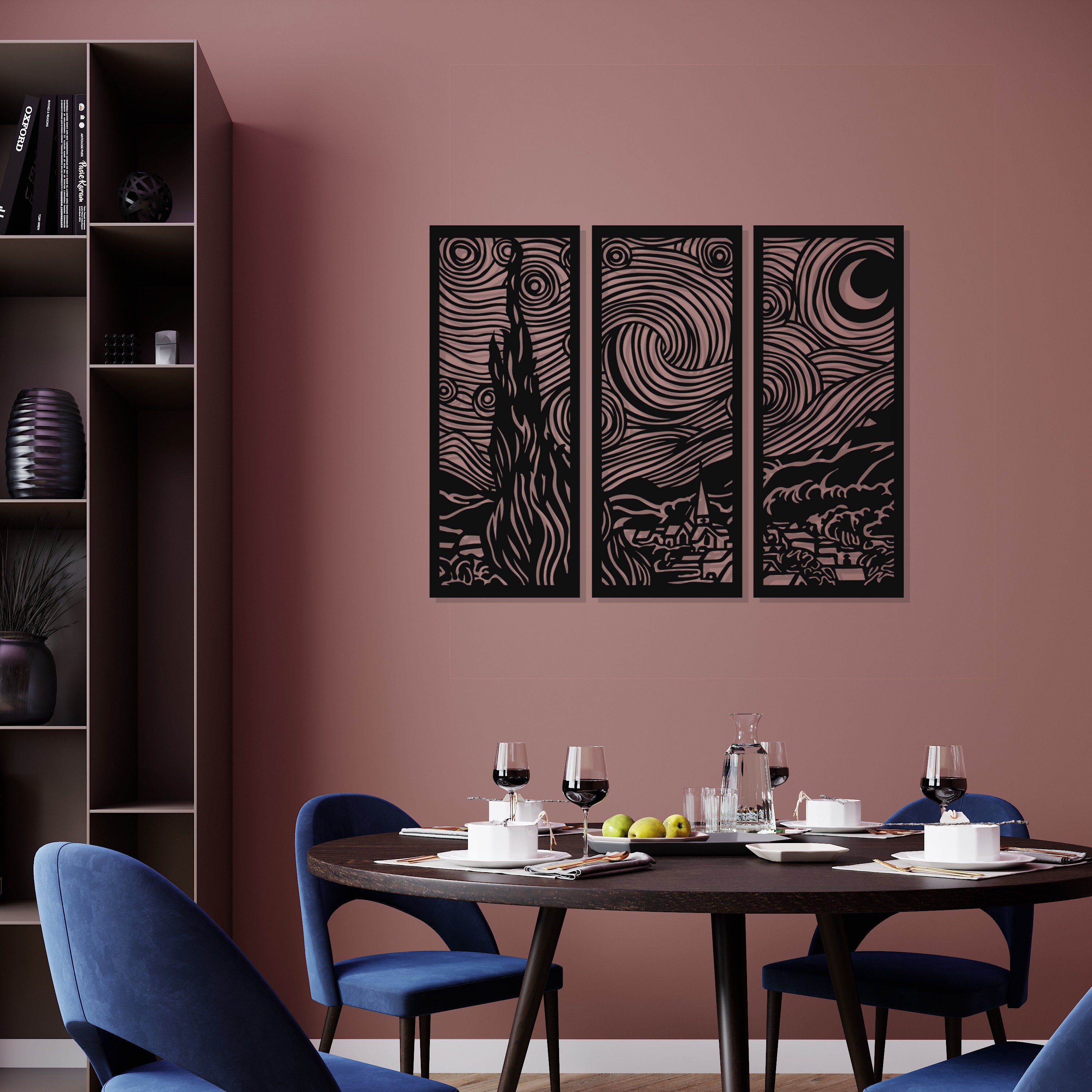 Van Gogh Starry Night Metal Wall Art - Elegant Home Decor - Unique ...