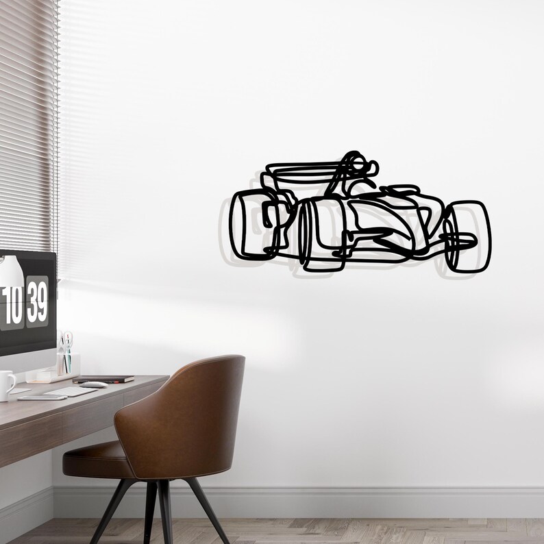 Formula Metal Line Art - Racing Car Wall Decor - Etsy