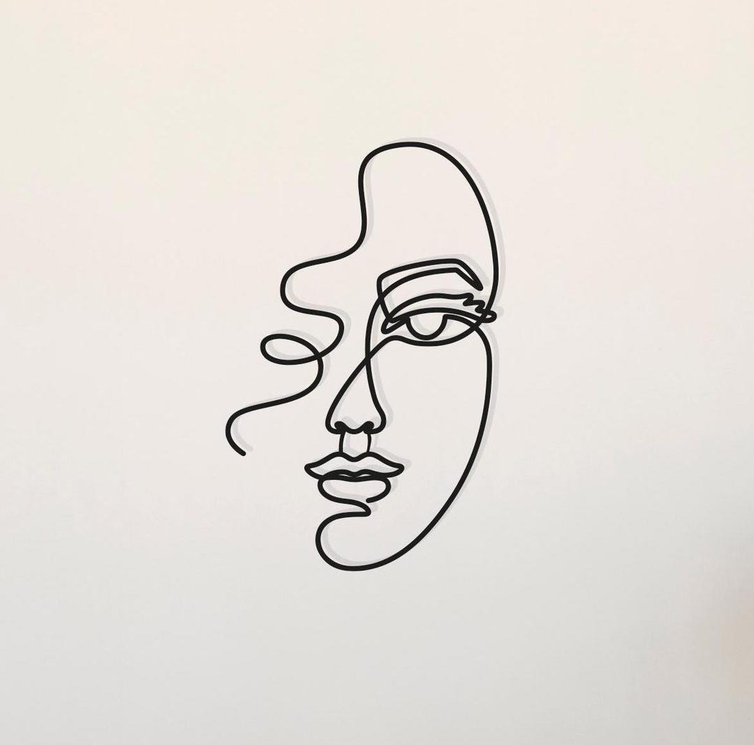 Modern Abstract Line Art Metal Wall Decor Featuring Elegant Minimalist ...