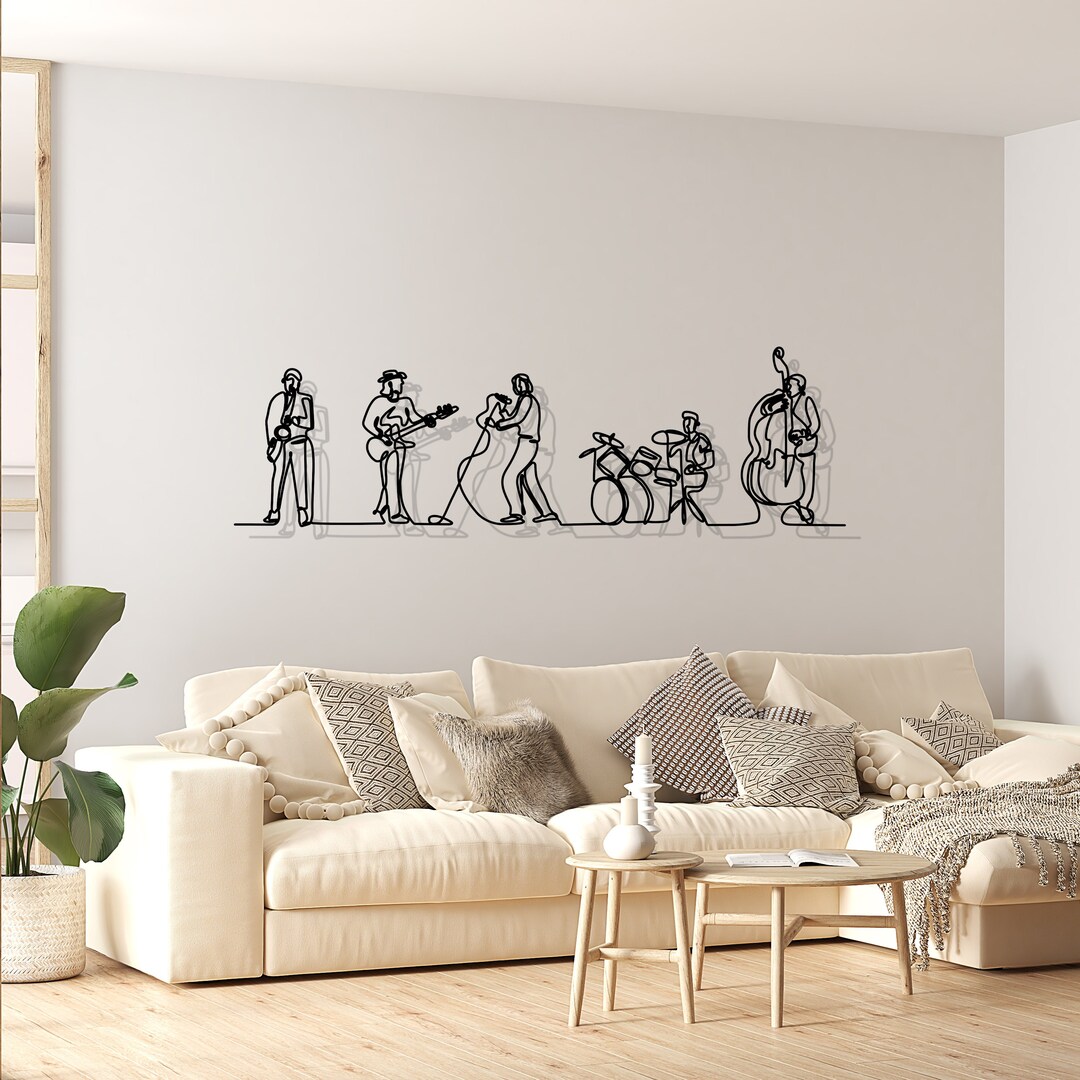 Music Metal Line Wall Art, Orchestra Metal Home Decor, Music Lovers ...