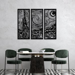Van Gogh Starry Night Metal Wall Art - Elegant Home Decor - Unique ...