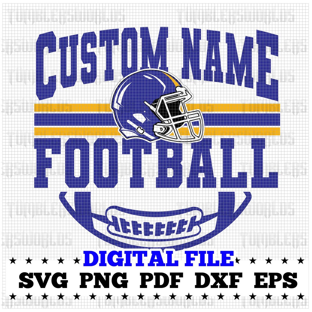 Custom Football Team Name Design – Personalized Helmet Logo SVG, Sport ...