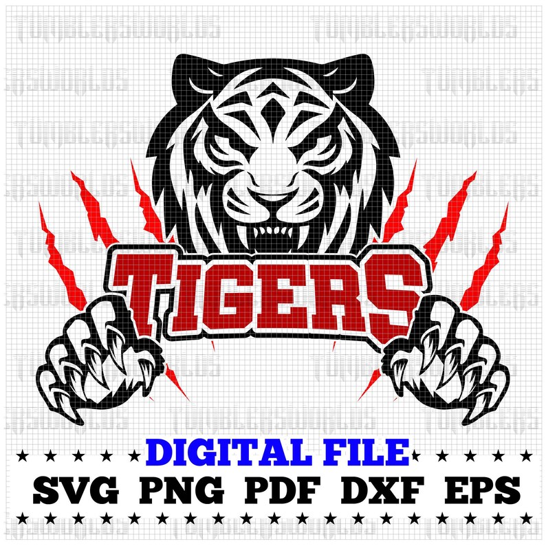 Tigers Svg, Tiger Svg, Tigers Mascot Svg, Cricut Silhouette Files ...