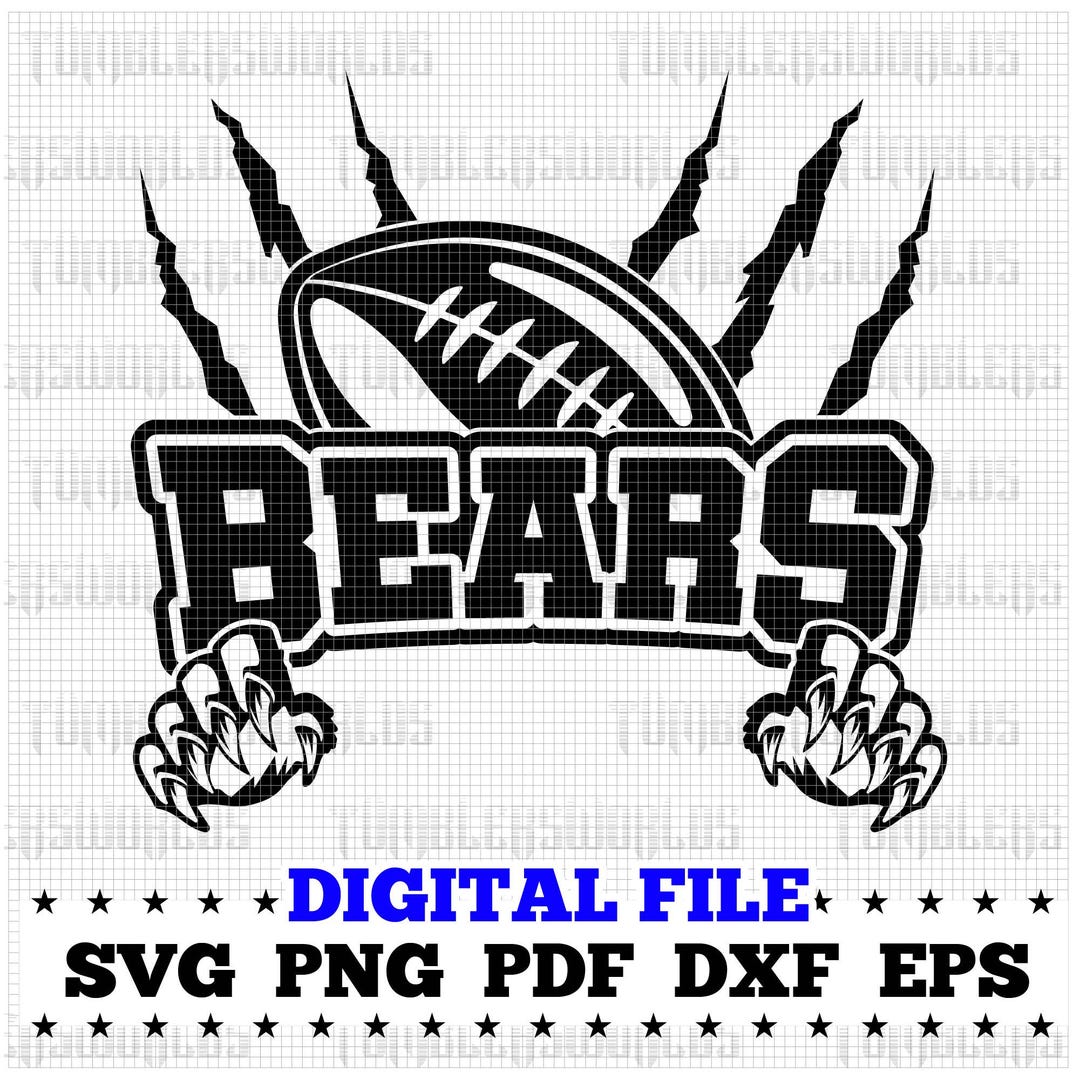 Bears Football Svg, Bear Football Svg, Bears Svg, Bear Svg, Sports ...