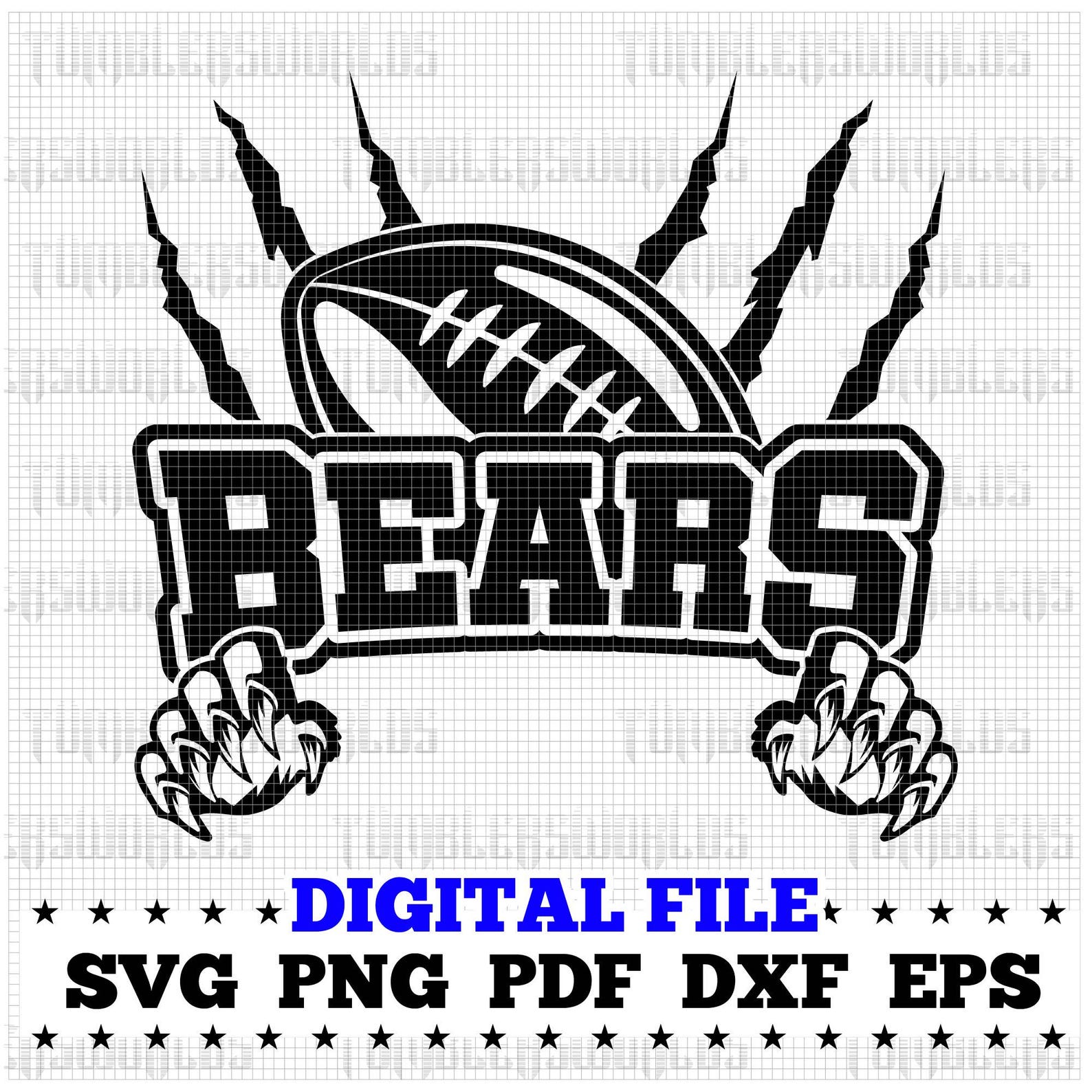 Bears Football Svg, Bear Football Svg, Bears Svg, Bear Svg, Sports ...