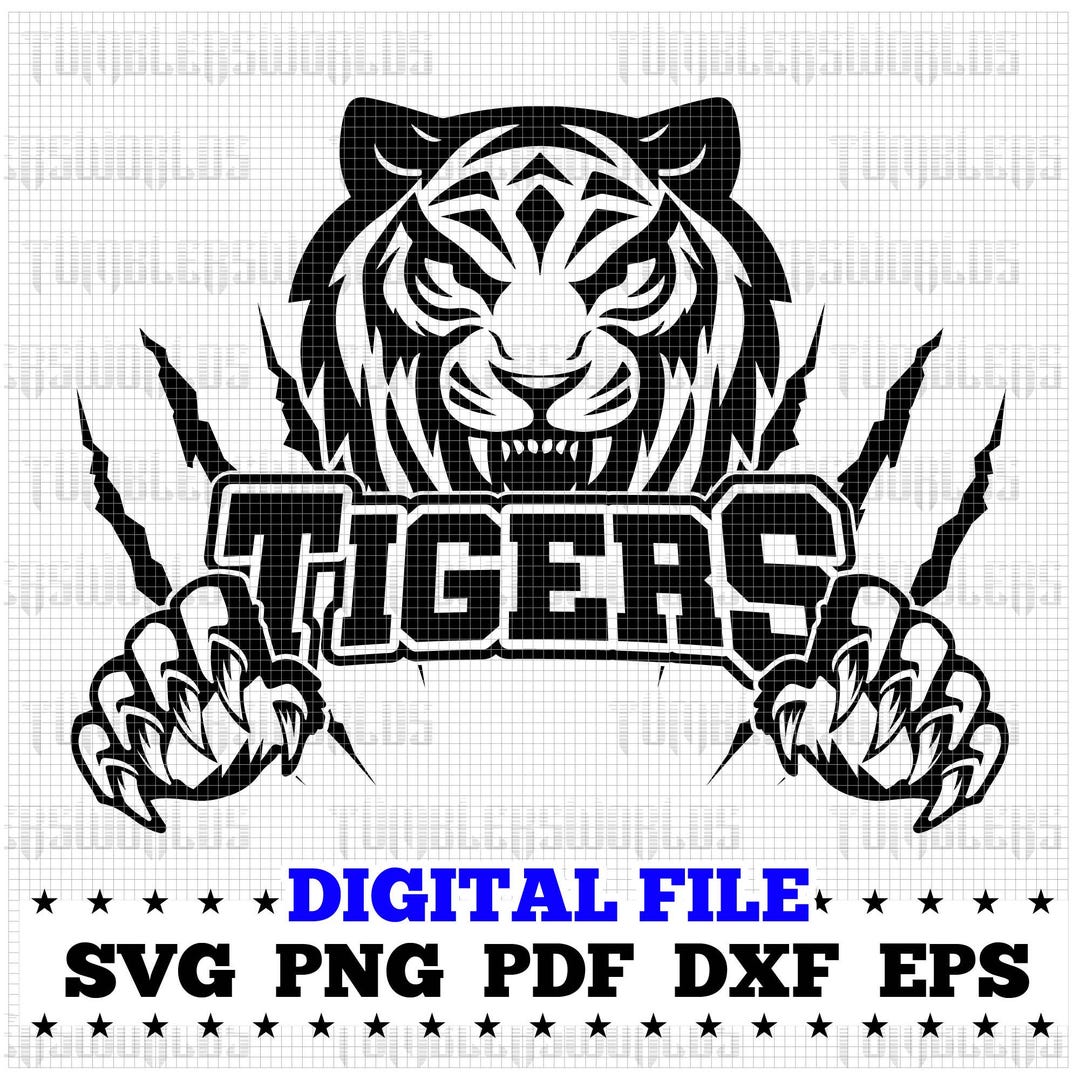 Tigers Svg, Tiger Svg, Tigers Mascot Svg, Cricut Silhouette Files ...