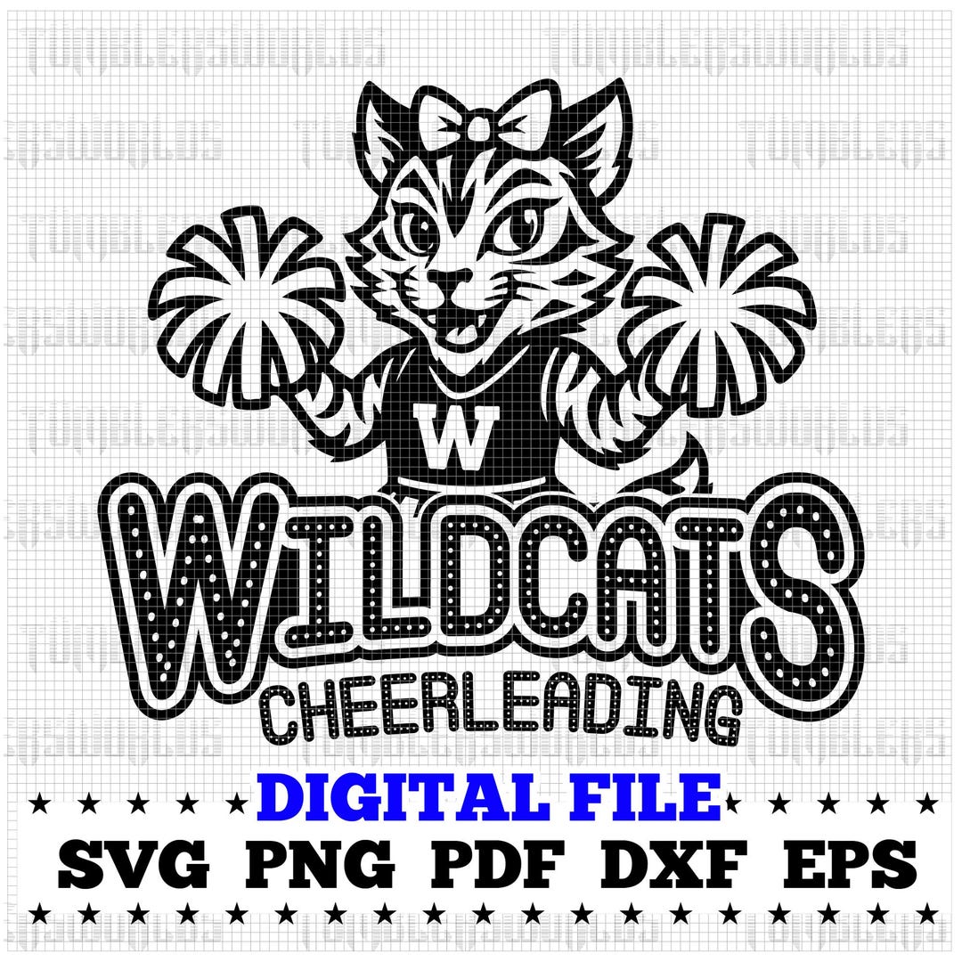 Wildcats Cheerleading Svg Mascot Cut File for Cricut and Sublimation ...
