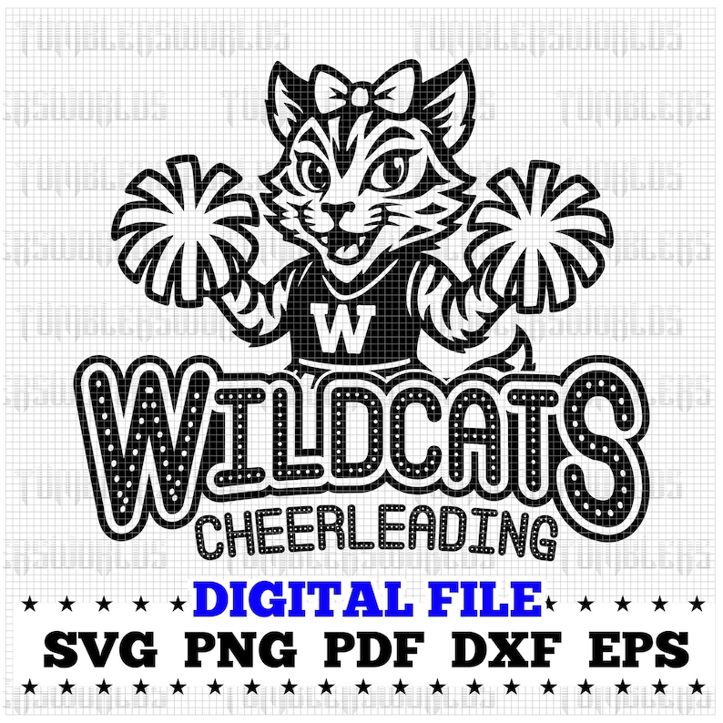 Wildcats Cheerleading Svg Mascot Cut File for Cricut and Sublimation ...