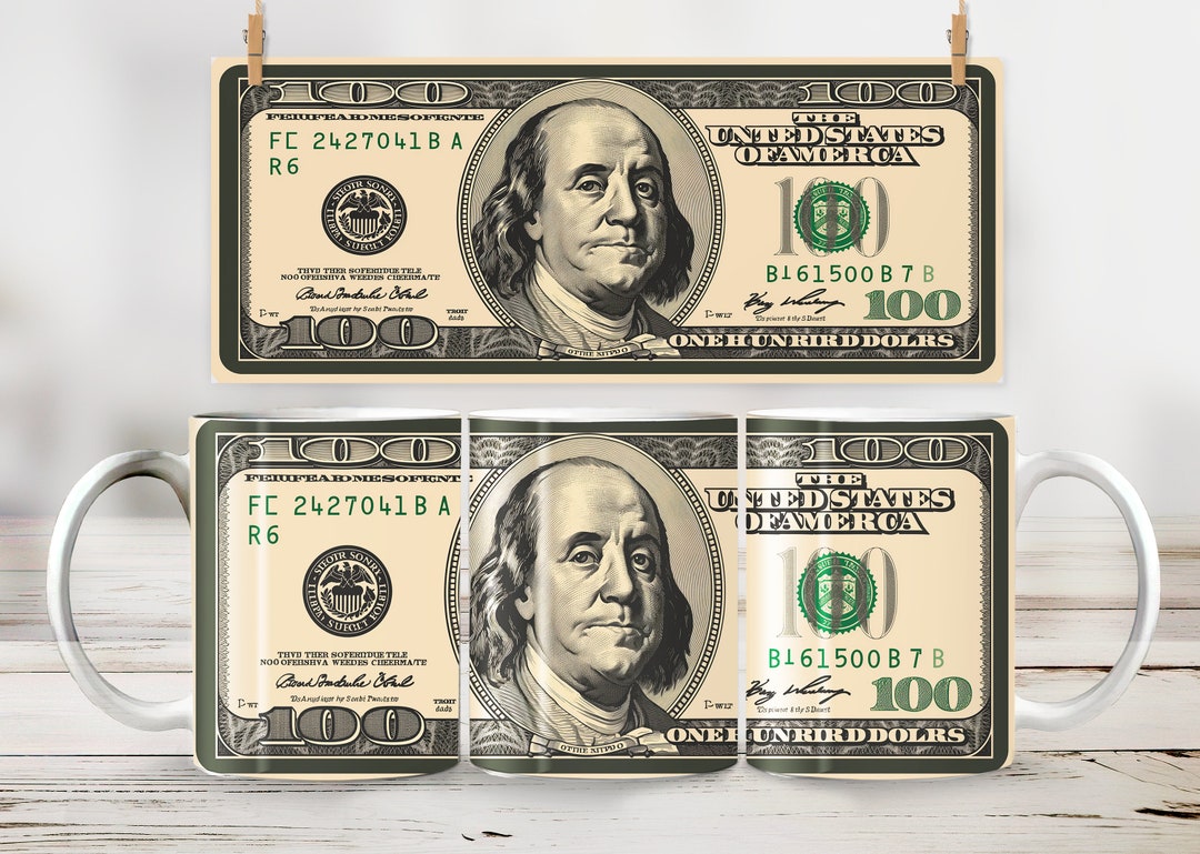 Dollar Mug Wrap 11oz & 15oz Mug Template,100 Dollar Mug, Flower Mug ...