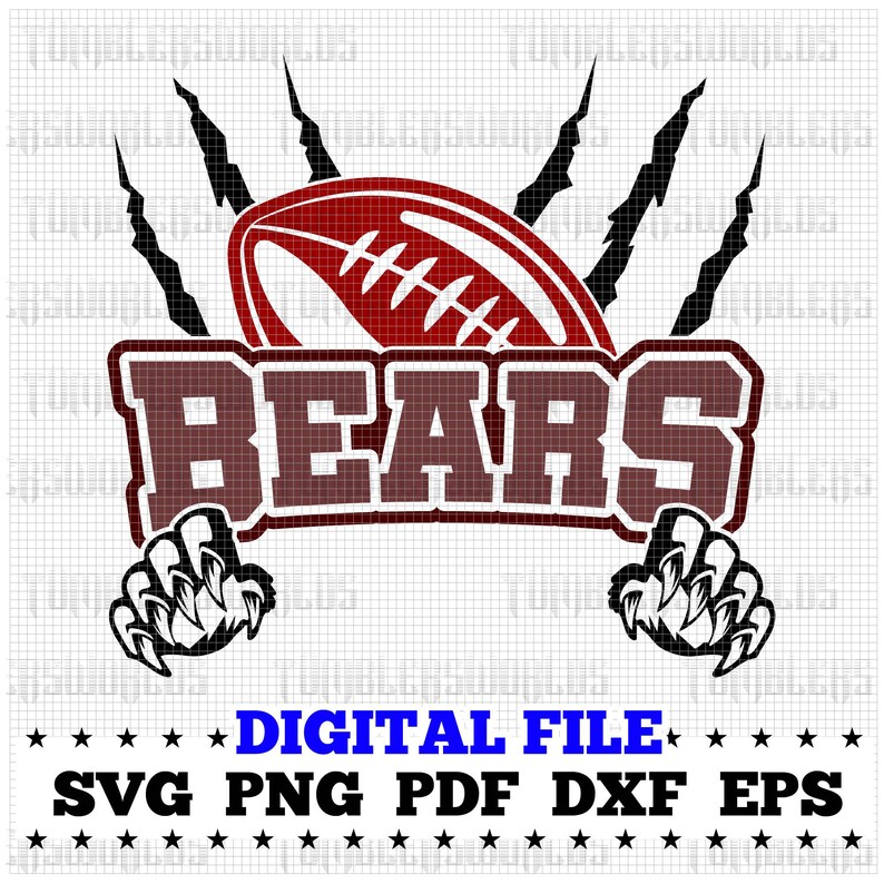 Bears Football Svg, Bear Football Svg, Bears Svg, Bear Svg, Sports ...