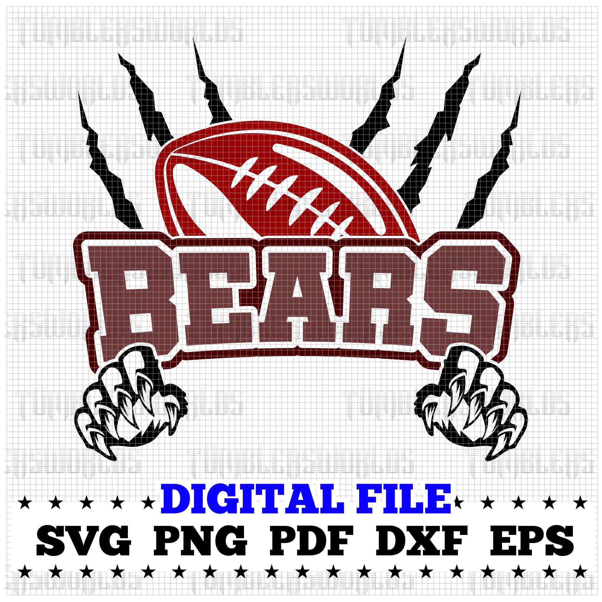 Bears Football Svg, Bear Football Svg, Bears Svg, Bear Svg, Sports ...