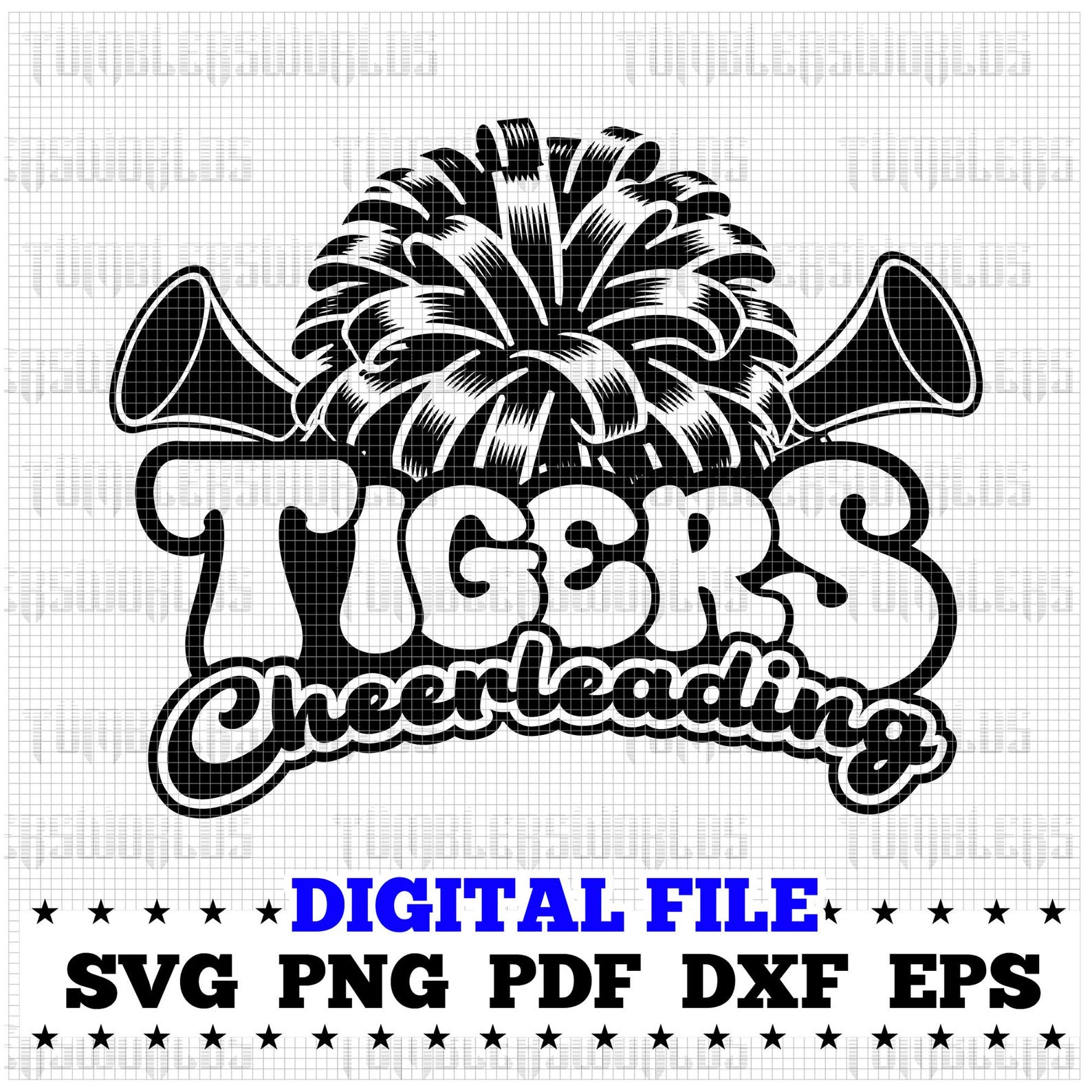 Tigers Cheerleading Svg, Tiger Cheerleading Svg, Tigers Cheer Svg ...