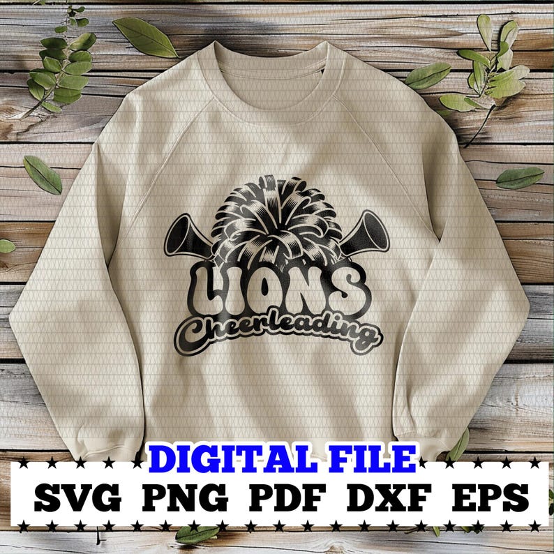 Lions Cheerleading Svg, Lion Cheerleading Svg, Lions Cheer Svg, Lion ...